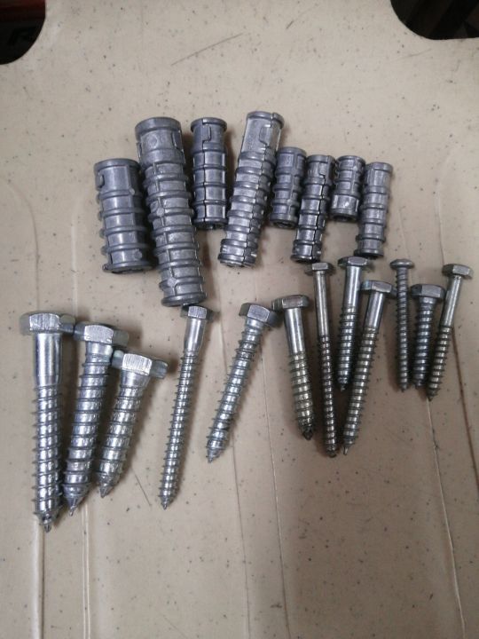 1set(1screw 1 lug) expansion lug w/screw bolt : 1/4", 5/16", 3/8", 1/2 ...