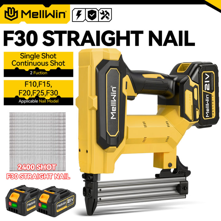 F30 Electric Nail Gu n Cordless Stapler 2 Mode Woodworking Framing ...