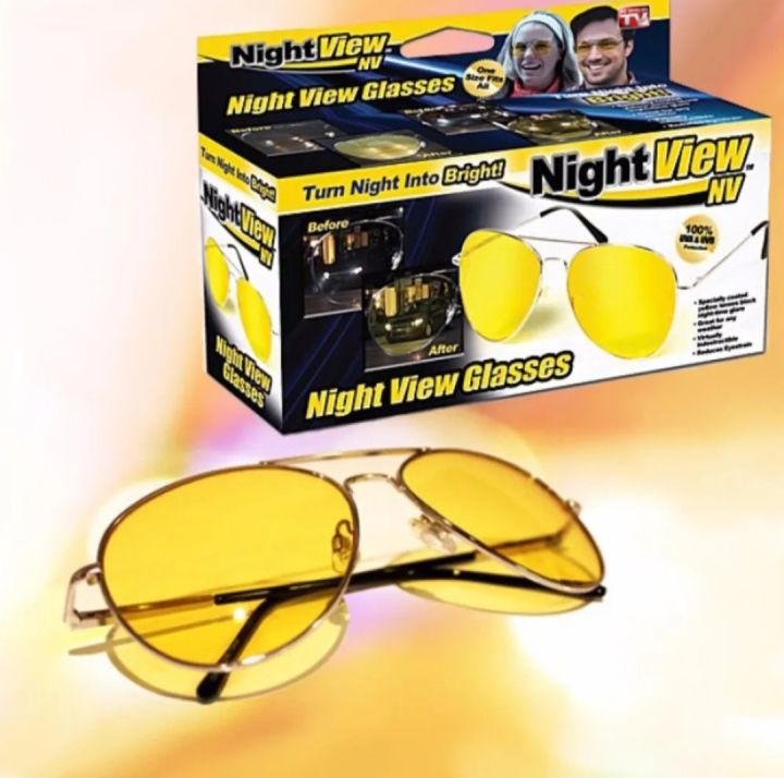 แว่นตา Night View NV แว่นตา ป้องกันแสง UV ขับรถตอนกลางคืน | Lazada.co.th