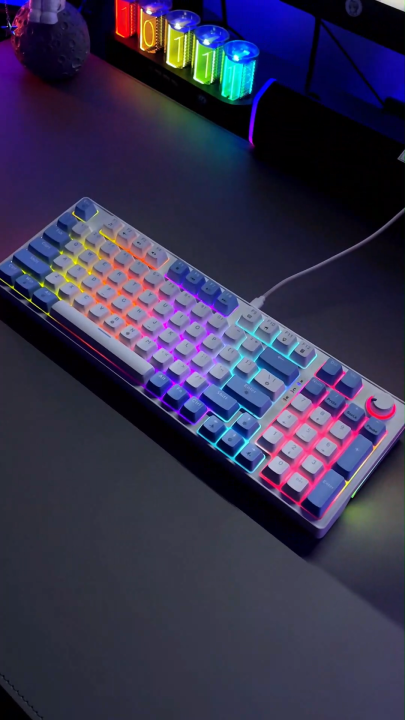 ZIFRIEND คีย์บอร์ดกล AG98 98คีย์,คีย์บอร์ดแบบมีสายแสงไฟ RGB และไฟ ...