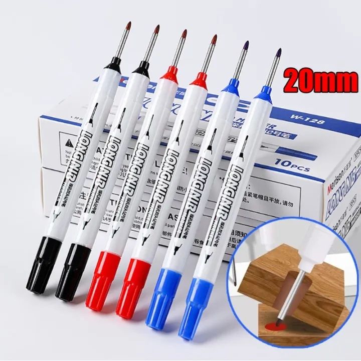 3Pcs 20mm Deep Hole Long Dual Nib Head Markers Metal Perforating Pen ...