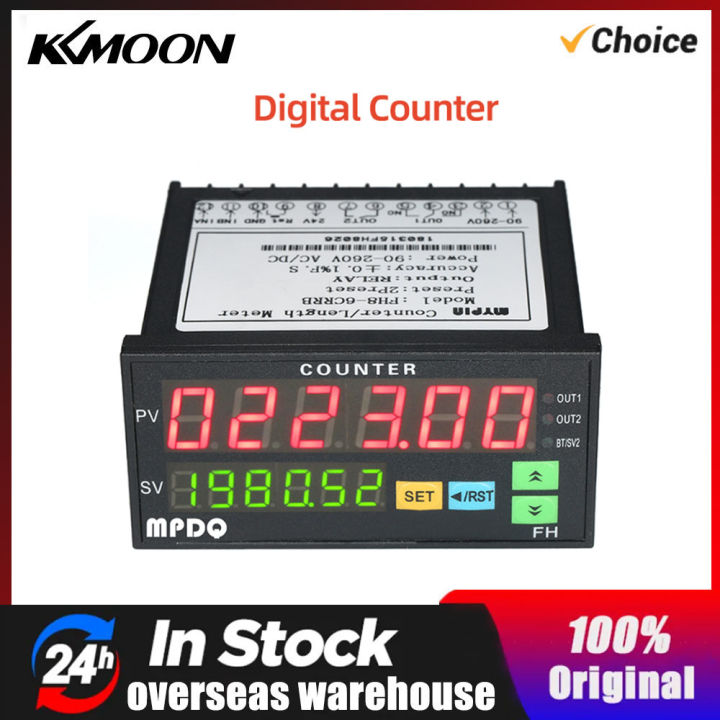 Dual Display Digital Counter 6 Digits Fh8 6crrb Light Emitting Diode 90