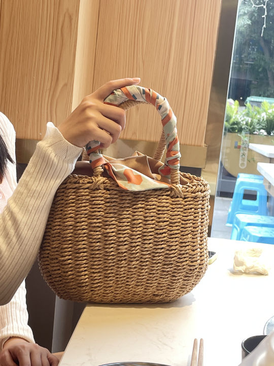 Straw Story สไตล์เกาหลีแฟชั่นทอกระเป๋าถือขนาดเล็กความจุสดกระเป๋าถือ ...