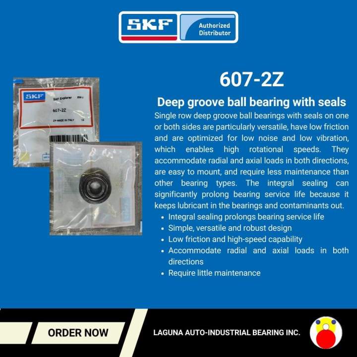 SKF 607-2Z Deep Groove Ball Bearing with seals | Lazada PH