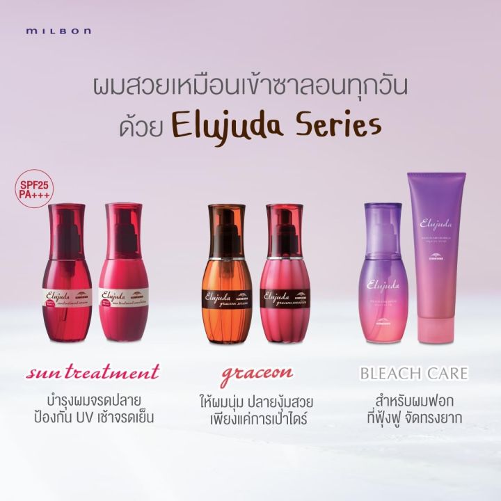 MILBON ELUJUDA SERIES 120 ML.เซรั่ม บำรุงเส้นผม ให้ผม แข็งแรง | Lazada ...
