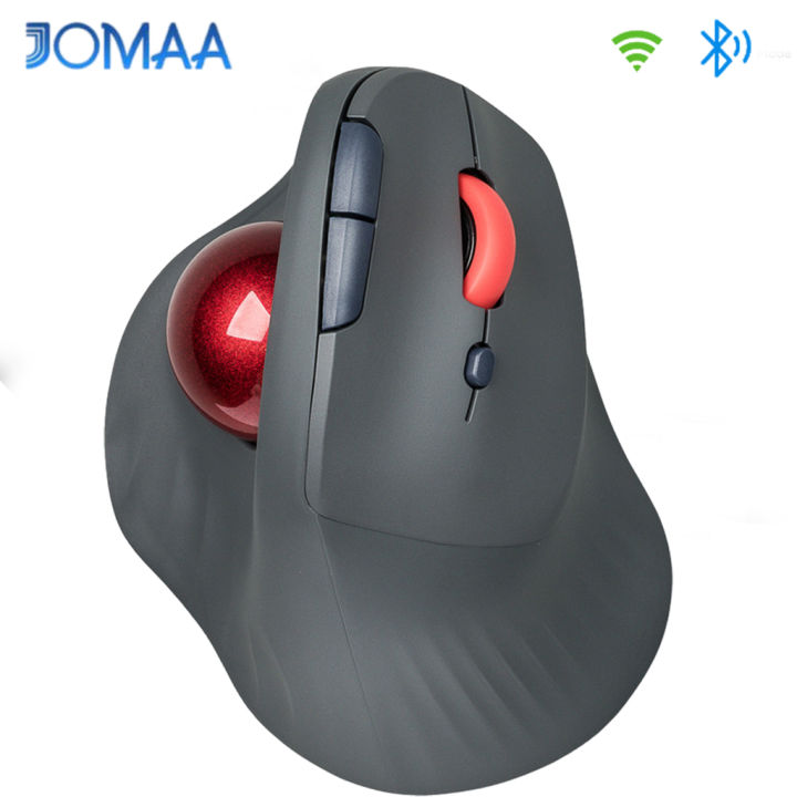 JOMAA Bluetooth + 2.4G Wireless Trackball Mouse, Silent Ergonomic ...