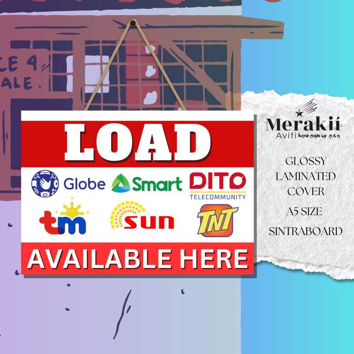 LOAD HERE SIGNAGE | A5 | SINTRA BOARD | Lazada PH