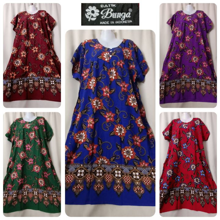B4 (Size 4XL) (Bunga) Baju Tidur Batik/Baju Batik | Batik Night Dress ...