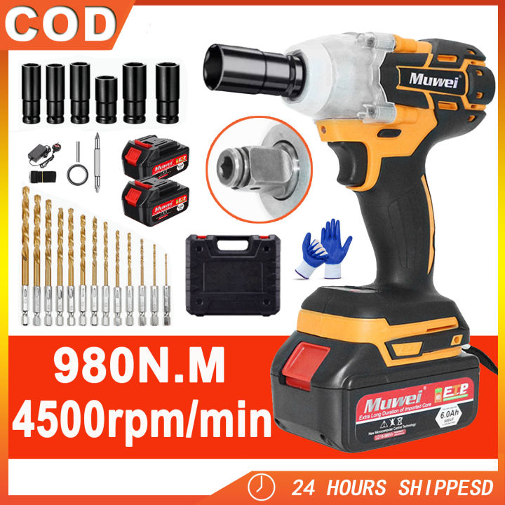 MUWEI TOOL COD Complete Accessory Cordless Impact Wrench Cordless ...