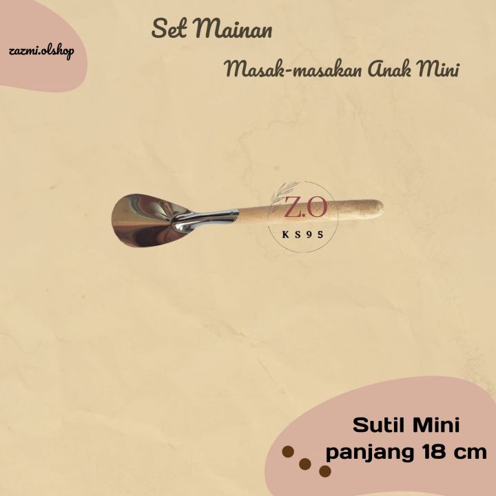 Sodet Stainless Mini /Sutil Mini Gagang Kayu/Mainan Pelengkap Masakan ...