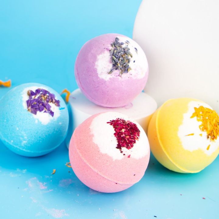Bubble Sea Salt Bath Ball Natural Dried Flower Essential Oil Handmade ...