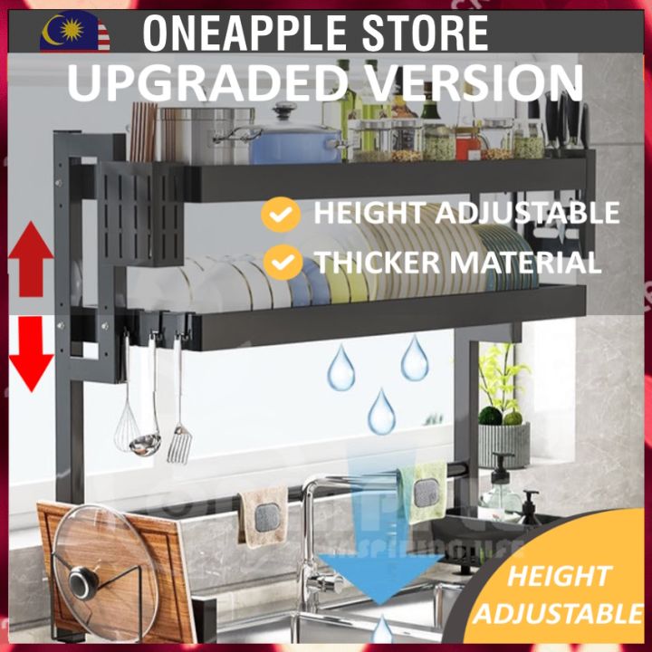 Rak Pinggan Sinki Carbon Steel Dish Rack Rak Dapur Rak Sink Rack ...