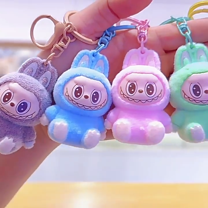 【CW】Labubu Plush Cartoon Keychain | Cute Soft Plush Doll Pendant | Bag ...
