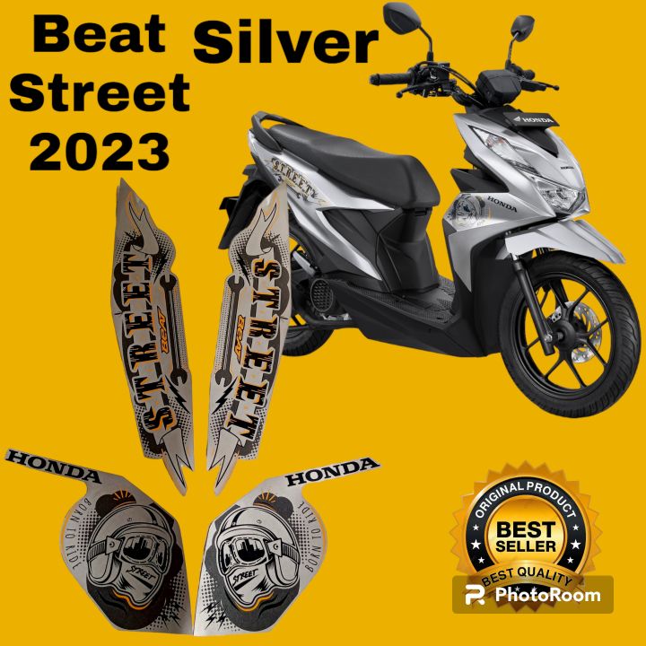 striping honda beat street 2023 silver, lis body motor beat street 2023 ...