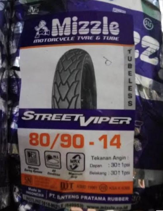 Ban Motor Matic / MIZZLE STREET VIPER 80/90 Ring 14 Tubeless | Lazada ...
