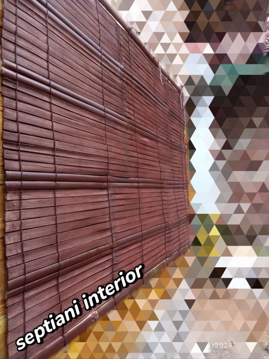 Jual tirai bambu terbaru sudah di cat warna coklat./ wide bambu terbaru ...