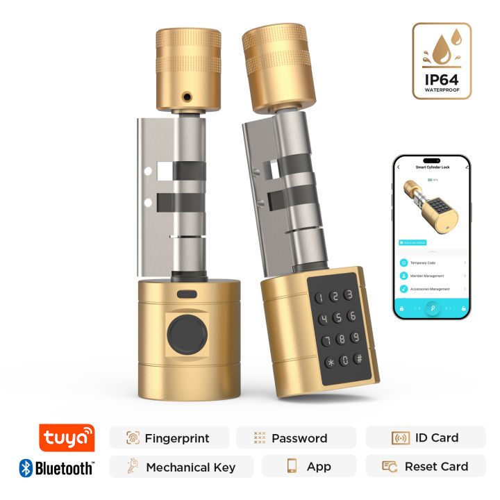 Viladepot Smart Lock Cylinder Fingerprint Door Lock TYPE-C Interface ...