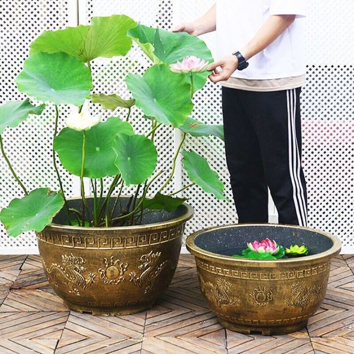 Large large size plastic resin flower pot imitation violet arenaceous ...