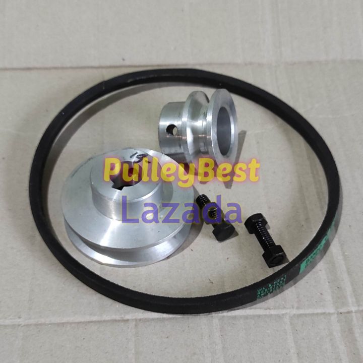 Paket 2 buah puli 3" dan 2" as 19 mm - plus Fanbelt dan baut - pully ...