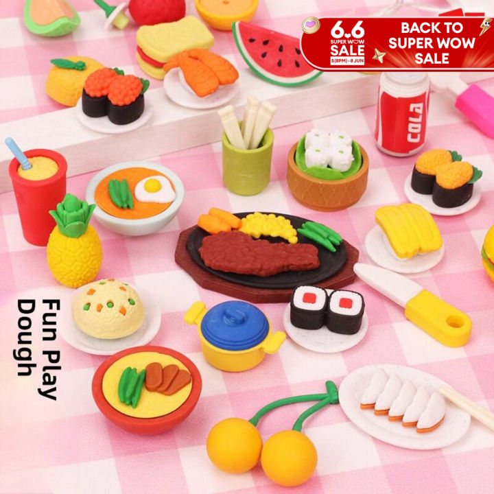 Creative Cute Children's Eraser Food Shaped Assembly Clean Traceless ...