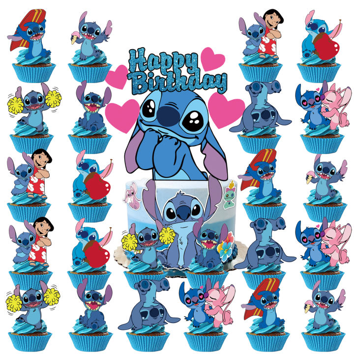 Stitch Party Supplies Stitch เค้ก Topper、Cupcake Toppers สําหรับเด็ก ...