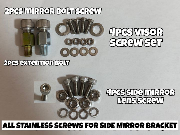 STAINLESS Mirror Bolt (Screws) for Side mirror bracket | Lazada PH
