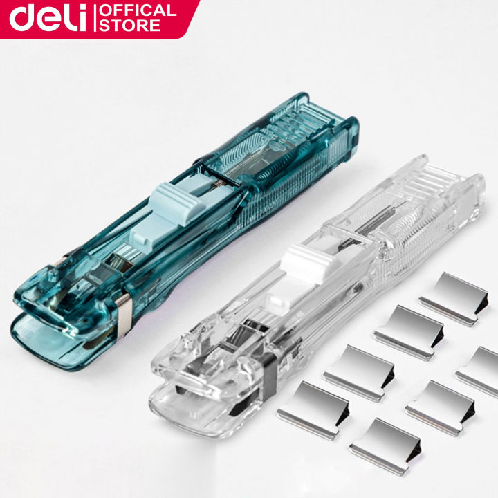 Deli Creative Stapler Reusable Seamless Book Paper Push Clip | Lazada PH