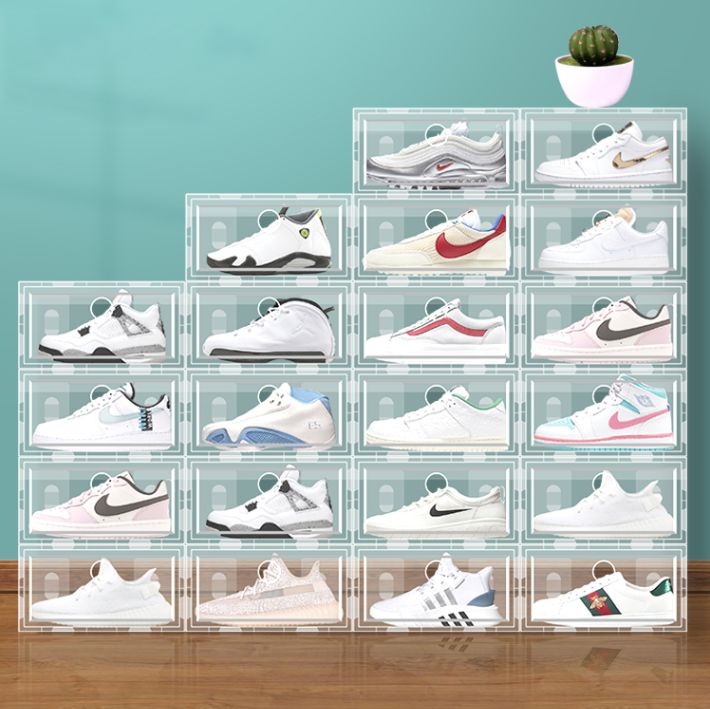 Large Stackable Softcase Side View Shoe Box Side Open Interlock Storage ...