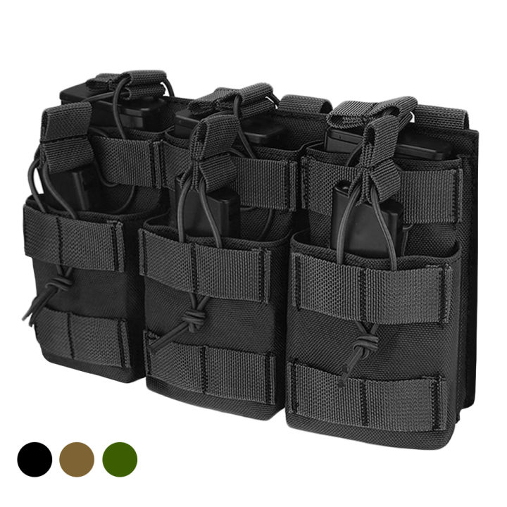 Molle Pouch Triple นิตยสาร Pouch Double-Layer Mag Pouches Universal ...