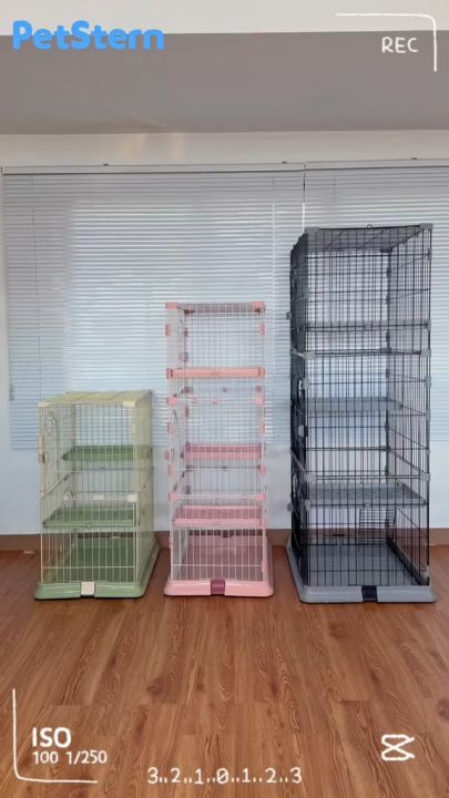 PetStern🐱กรงแมวพับได้,กรงแมวคอนโด4ชั้น,กรงแมว3 ชั้น ขนาดใหญ่ พับได้ กรงแมวพรีเมี่ยม พร้อมช่อง ...