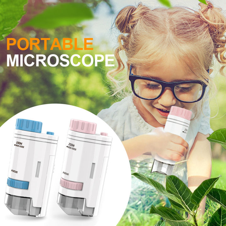 Pocket Microscope Mini Microscope 60-200x Electric Mini Pocket ...