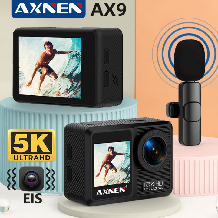 【1 Year Warranty】Axnen AX9 Action Camera 5K30FPS with Remote Wireless ...