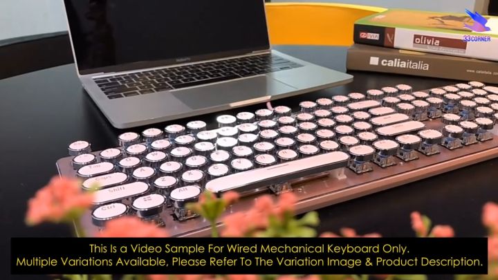 CRK8 ROUND MECHANICAL KEYBOARD PINK BLUE ROUND REAL MECHANICAL GAMING ...