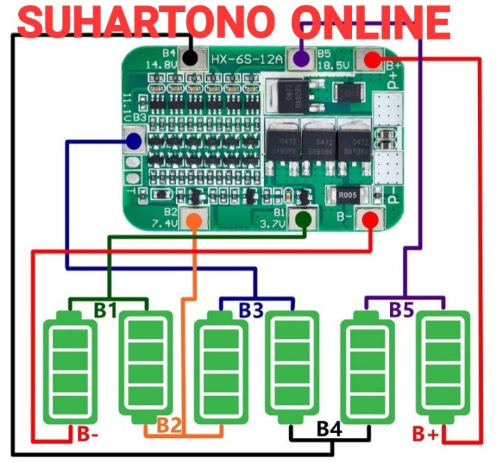 BMS 6S 24V Papan PCB Pelindung Baterai Lithium 18650 | Lazada Indonesia