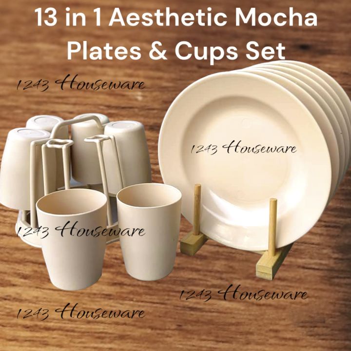 13 in 1 BASO PLATO SET Aesthetic Mocha New Collections | Lazada PH