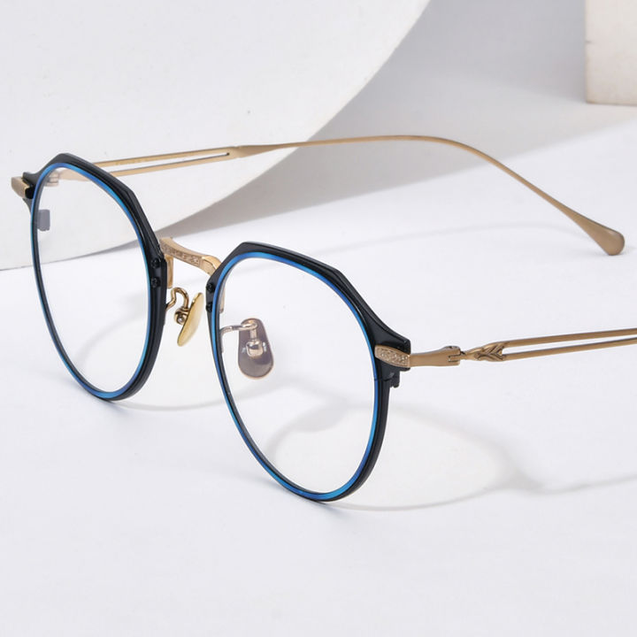 FONEX Titanium Glasses Frame Men Brand Design Vintage Retro Round ...