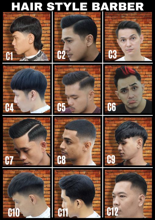 1 lembar Poster barbersop / poster pangkas rambut / model rambut ...