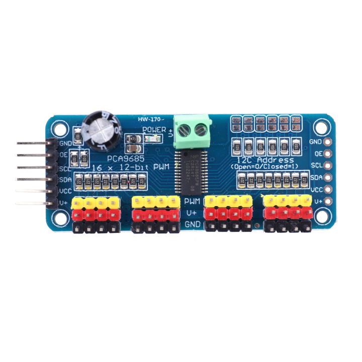 PCA9685 Driver Module IIC Interface 16 Channel 12-Bit PWM Servo Motor ...
