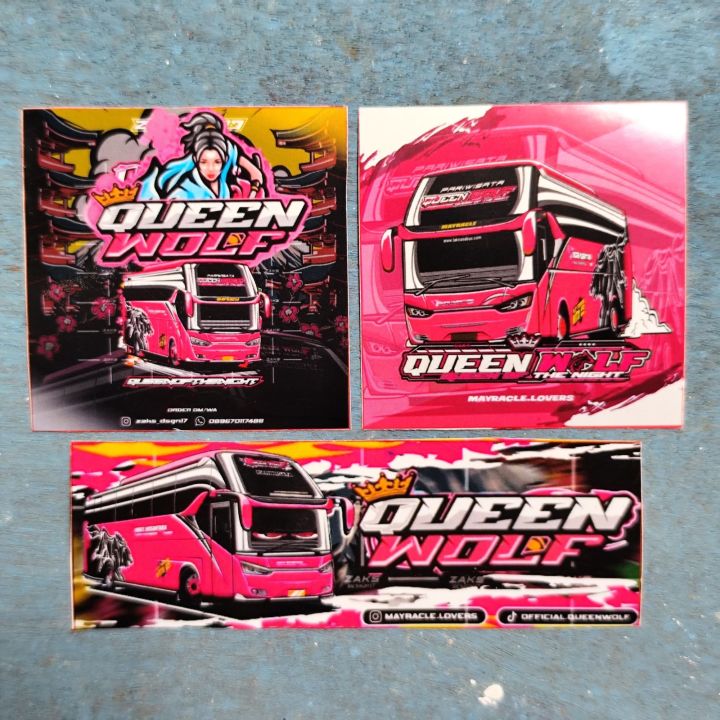 Stiker bus midas Nusantara QUEENWOLF isi 3 stiker | Lazada Indonesia