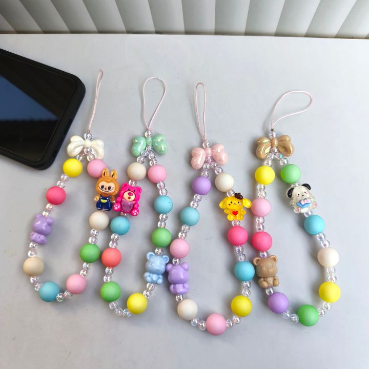 Strap hp gantungan hp manik manik karakter lotso labubu sanrio DIY ...