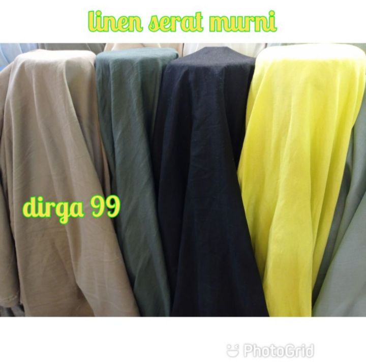 Katun Linen Pure /Kain Linen Pure Serat Linen ( Per 1 Meter) | Lazada ...