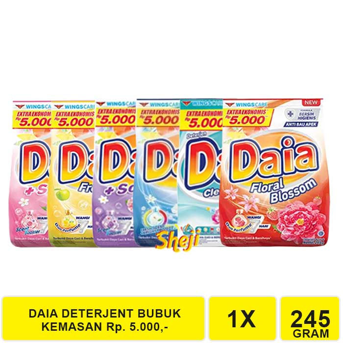 Daia Bubuk Sabun Cuci Baju 250 G-DAIA DETERJEN BUBUK 252 GRAM-DAIA ...