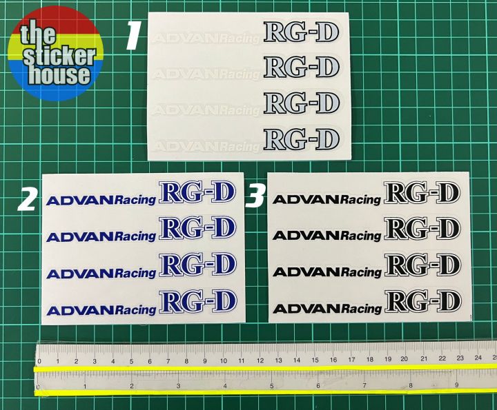 ADVAN RACING RG-D / RGD (WHITE/BLUE/BLACK) CAR RIM STICKER TRANSPARENT BACKGROUND | Lazada