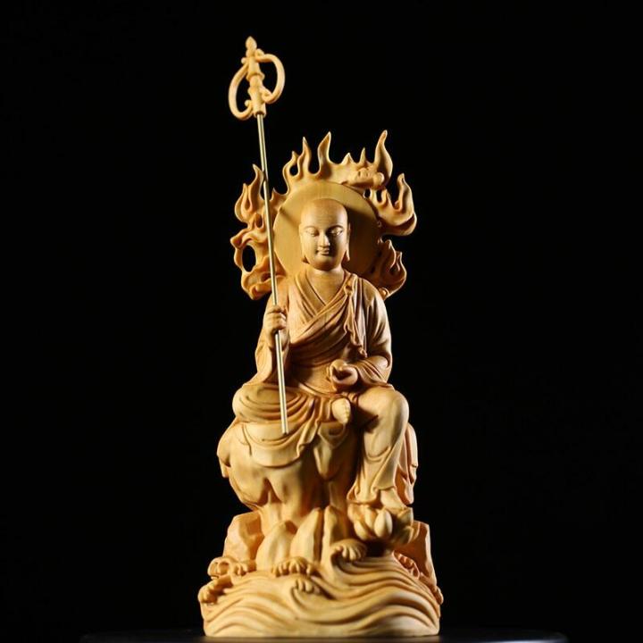 Fire Flame Buddha Sitting on Wave - Exquisite Dizang Wang Buddha Statue ...