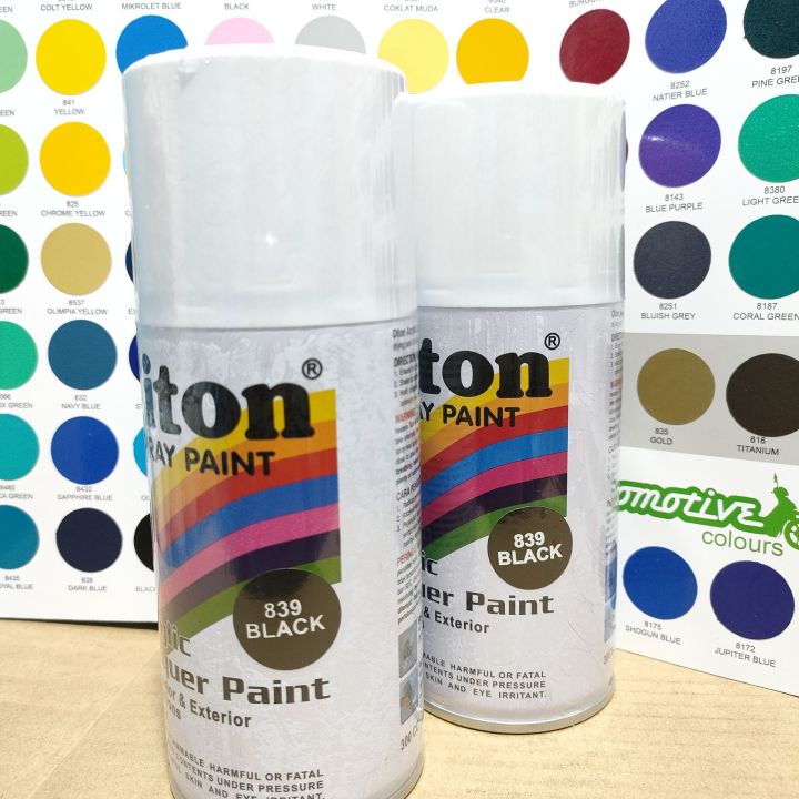 Pilok Diton Hitam Mengkilap Black Glossy 839 Cat Semprot Spray Paint ...