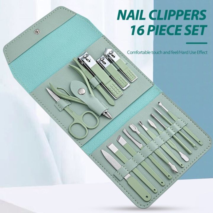 16pcs Nail Cutter Set Stainless Steel Nail Clippers Set With Folding ...