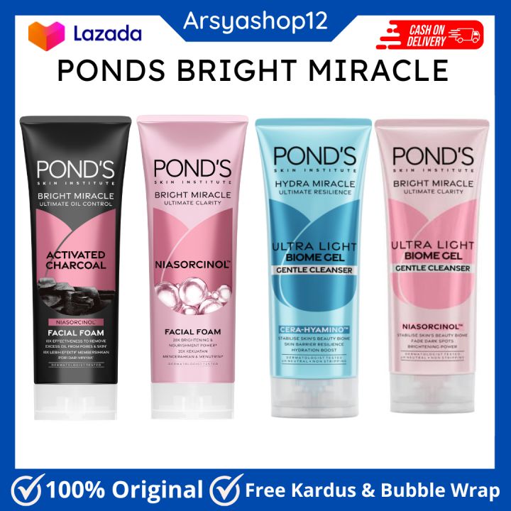 READY STOCK PONDS BRIGHT MIRACLE NIASORCINOL BIOME GEL FACIAL FOAM 100 ...