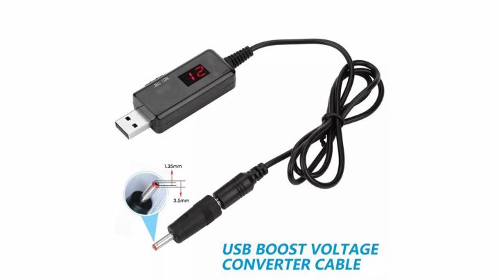 AITU 5V to 9V or 12V USB Adjustable Boost Step Up KWS-912V Power Adapter Converter Cable （Black ...