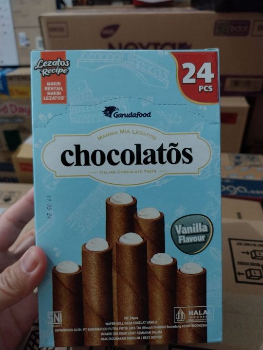 Chocolatos wafer roll Vanilla 1 box / 24 pcs | Lazada Indonesia