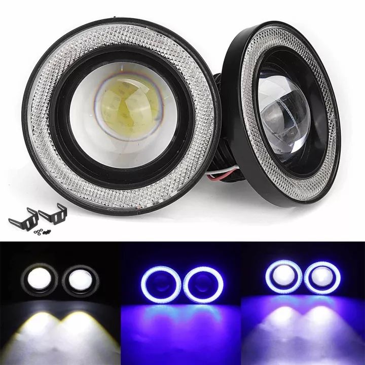 🥇 [Fast delivery]2Pcs Angel Eyes Fog Lamp3.5" 89mm 12V Universal COB ...